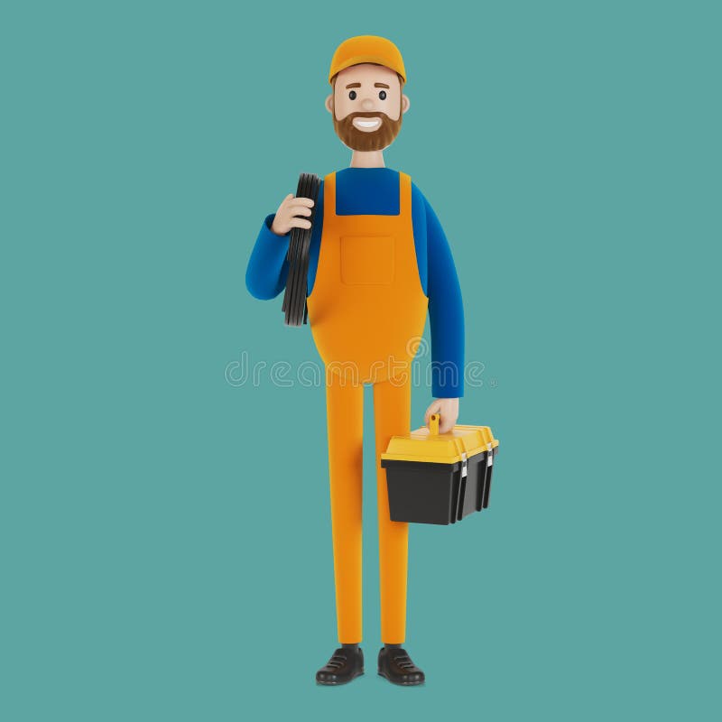 Master for an Hour with a Toolbox. Builder Stock Illustration ...