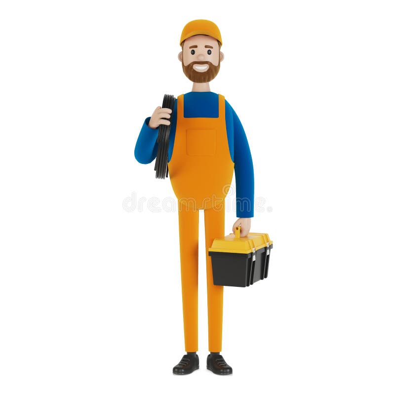 Master for an Hour with a Toolbox. Builder Stock Illustration ...