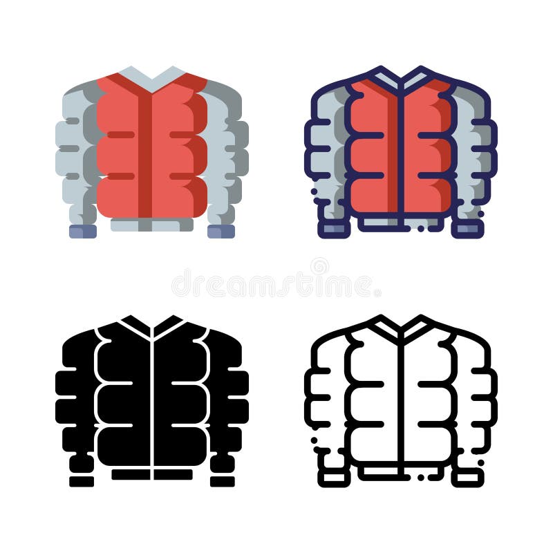Jacket Icon Set Logo Winter Stock Vector - Illustration of front ...