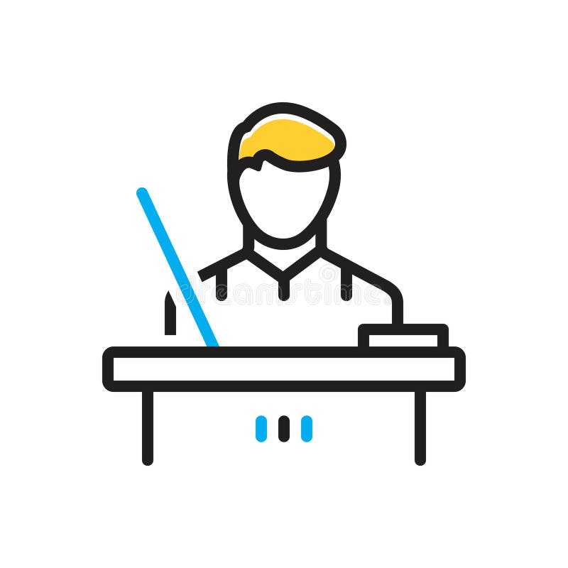 Multi Color Icon for Master, Educationist and Desk Stock Illustration ...