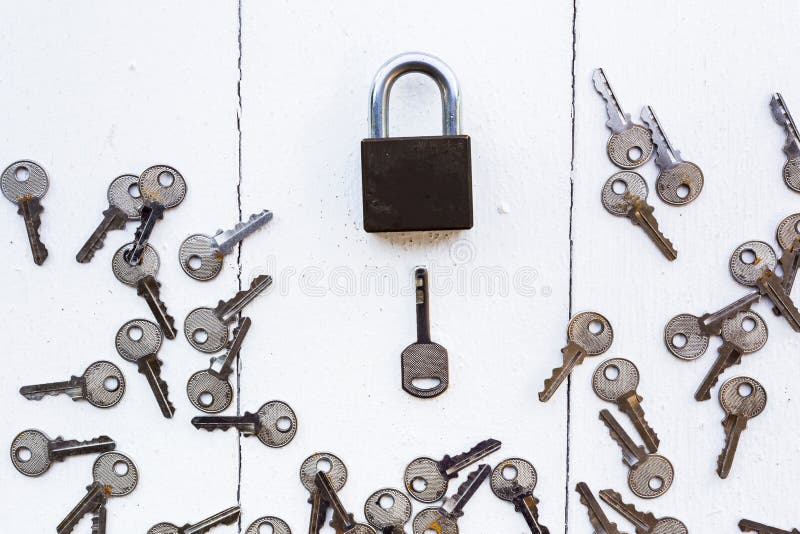 Master Key Around Key White Wood Background Stock Photos - Free ...