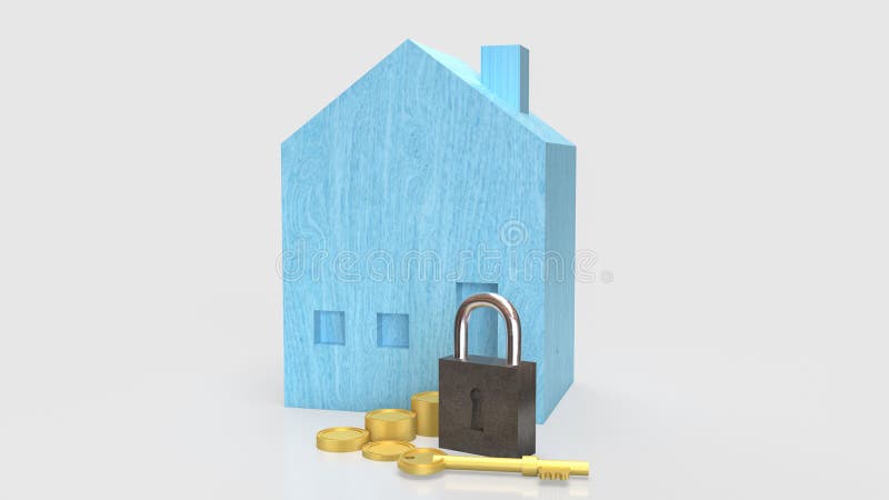 The Master Key and House for Property or Business Concept 3d Rendering ...