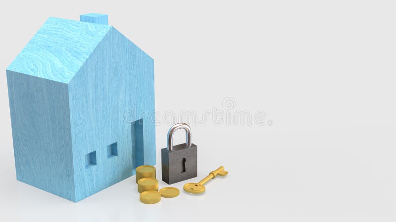 The Master Key and House for Property or Business Concept 3d Rendering ...