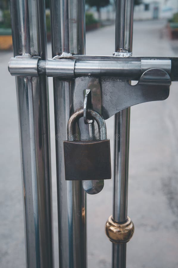 Master Key Lock the Aluminum Fence Stock Photo - Image of detail ...