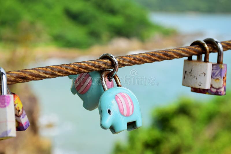 The Master Key Lock on the Rope. Stock Photo - Image of close, padlock ...