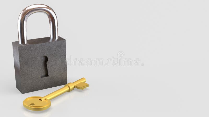 The Master Key and Lock for Security or Business Concept 3d Rendering ...