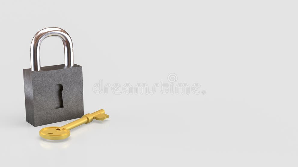 The Master Key and Lock for Security or Business Concept 3d Rendering ...
