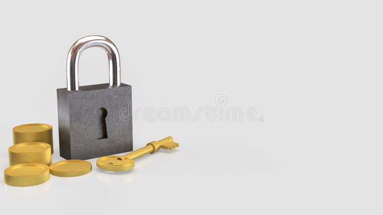The Master Key and Lock for Security or Business Concept 3d Rendering ...