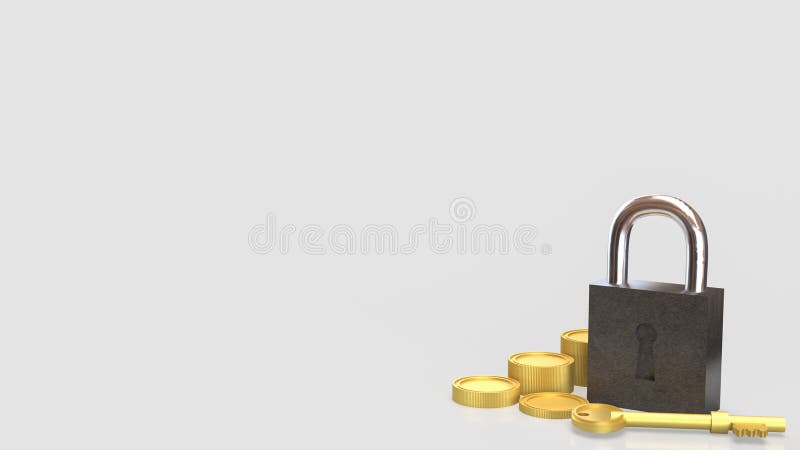 The Master Key and Lock for Security or Business Concept 3d Rendering ...