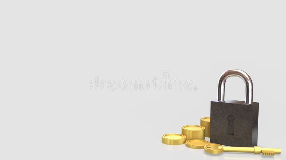 The Master Key and Lock for Security or Business Concept 3d Rendering ...