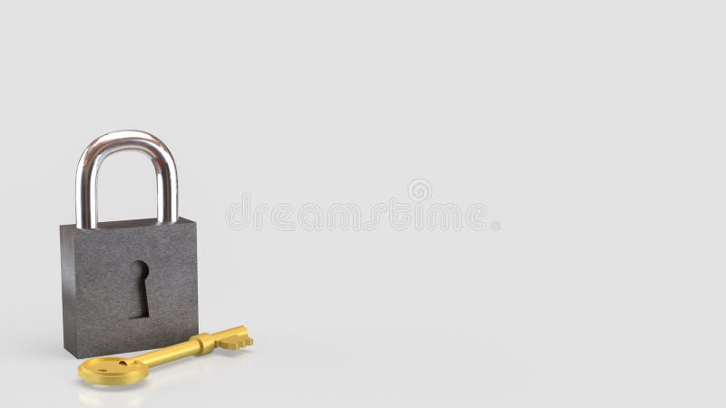 The Master Key and Lock for Security or Business Concept 3d Rendering ...
