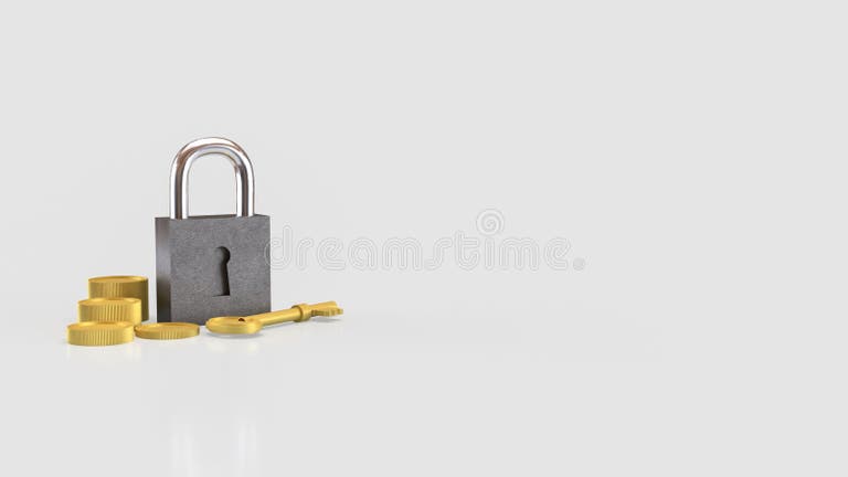 The Master Key and Lock for Security or Business Concept 3d Rendering ...