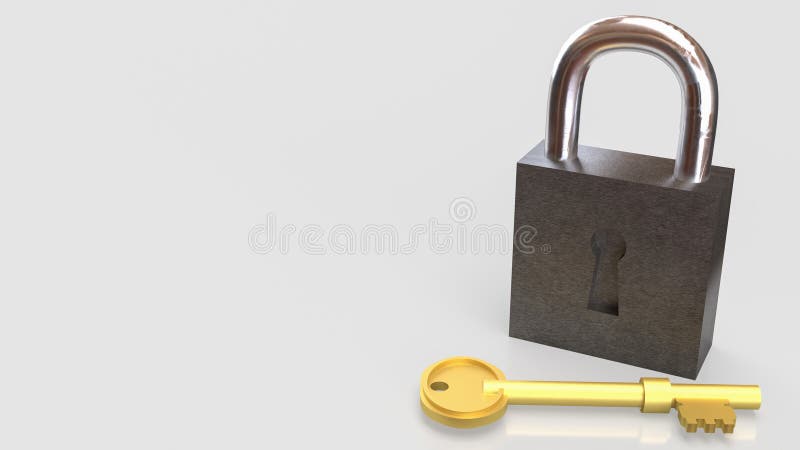 The Master Key and Lock for Security or Business Concept 3d Rendering ...