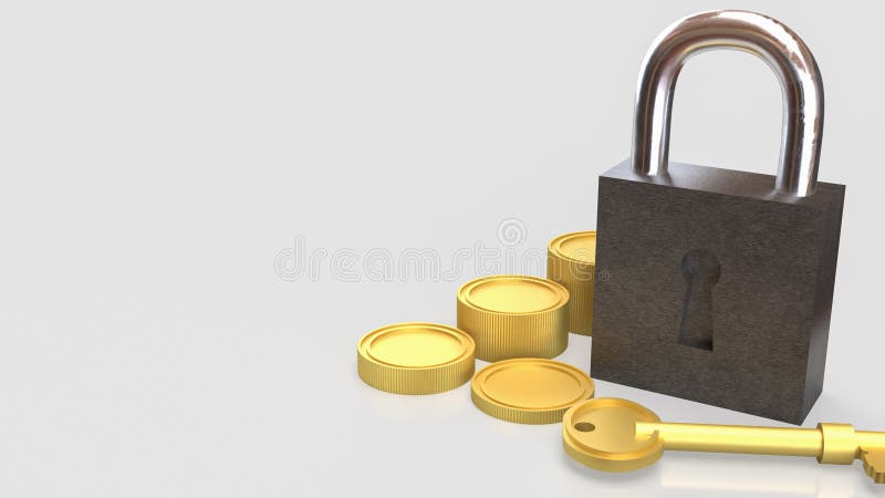 The Master Key and Lock for Security or Business Concept 3d Rendering ...
