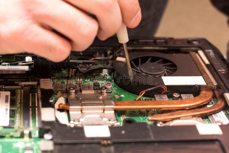 Master laptop repair stock image. Image of technician - 113501911