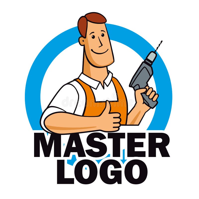 The Master Logo. a Positive Guy with a Screwdriver Stock Vector ...