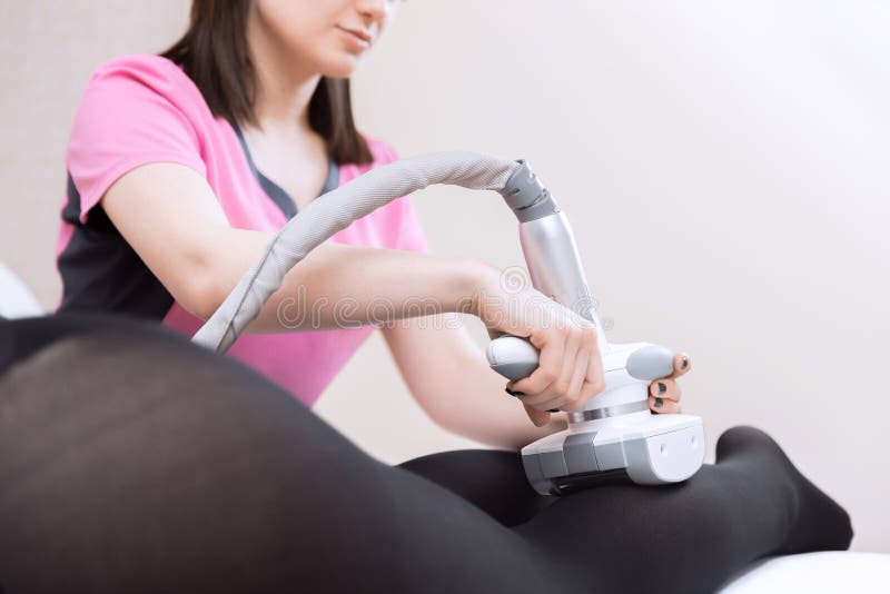 Master With Lpg Massage To Remove Cellulite From Body Woman For
