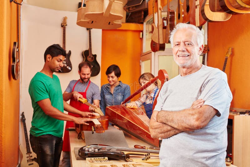 Master Luthier at Traditional Guitar Maker Workshop Stock Image - Image ...