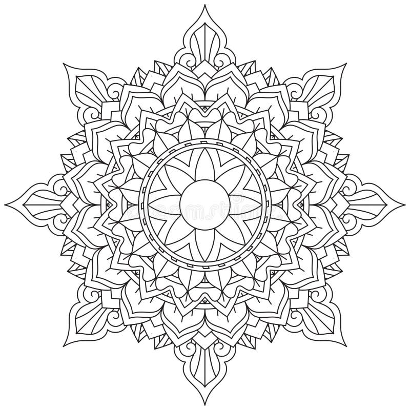 Simple Mandala Zentangle Coloring Book Page Circle Vector Clipart ...