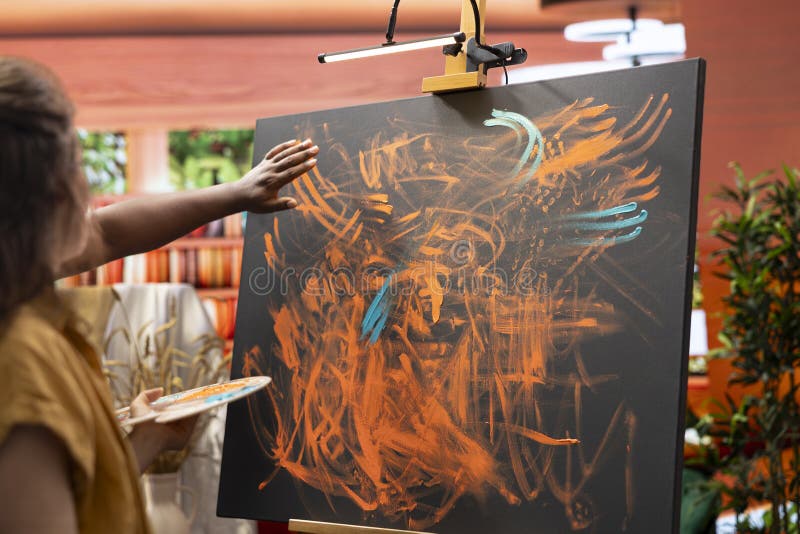 Master Painter and Apprentice Creating a Masterpiece with Finger Paint ...