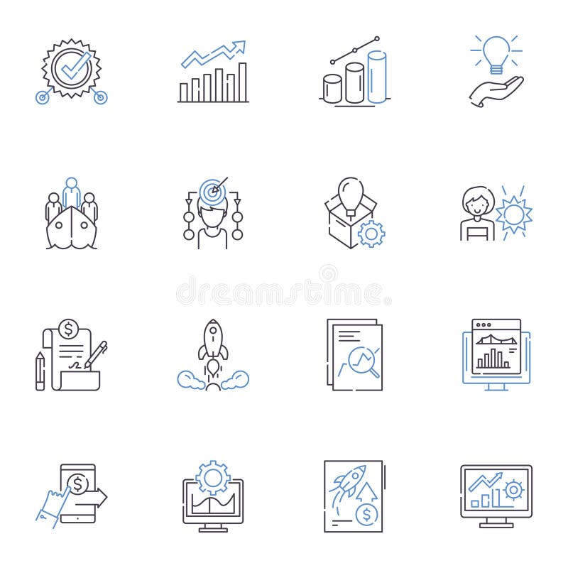 Master Plan Line Icons Collection. Strategy, Blueprint, Vision ...