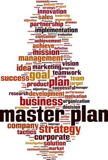 Master plan word cloud stock vector. Illustration of action - 162625002