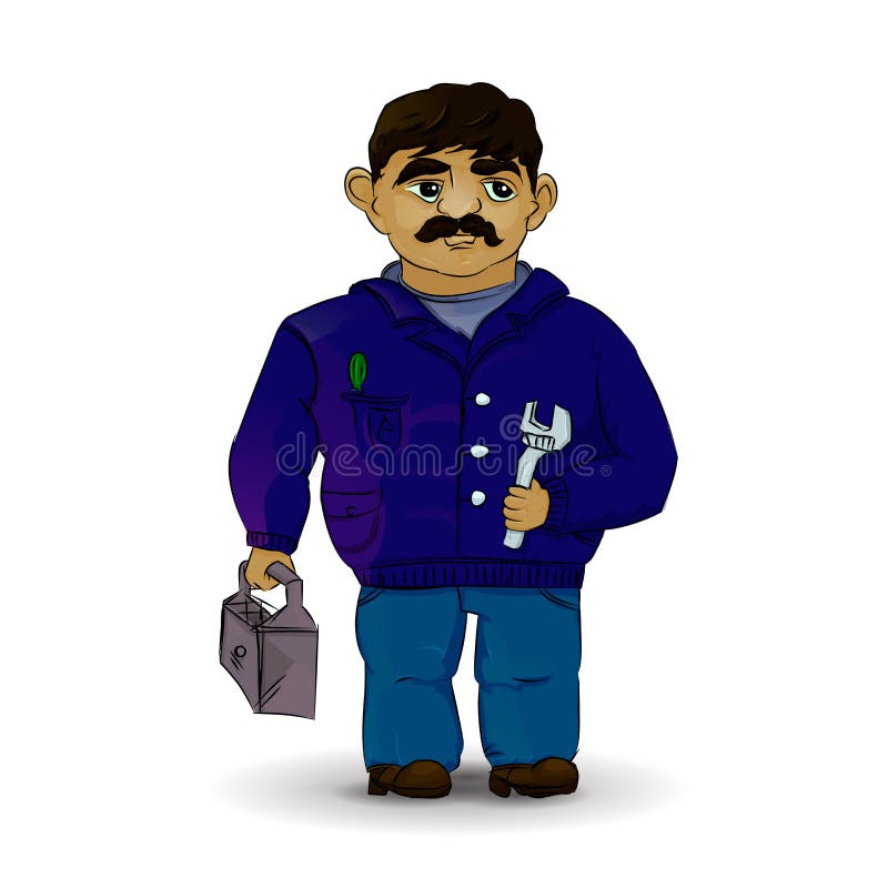 Master,foreman,engineer with Machine Tool Vector Line Icon, Sign ...