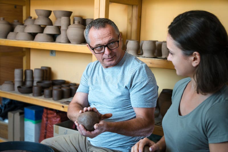 Pottery Master Class in Workshop Stock Image - Image of craft ...