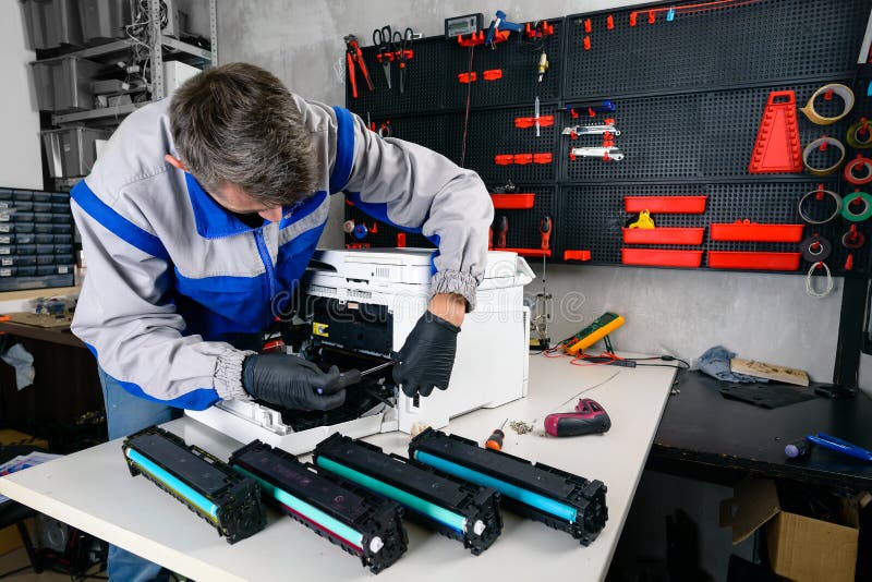 Broken laser printer stock photo. Image of hardware, engineering - 23128426