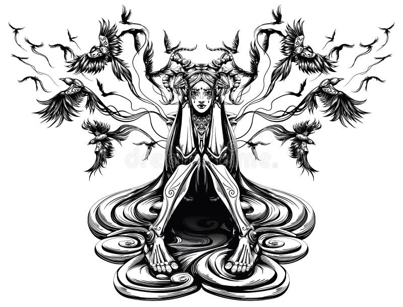 Master of ravens stock illustration. Illustration of goth - 79157800