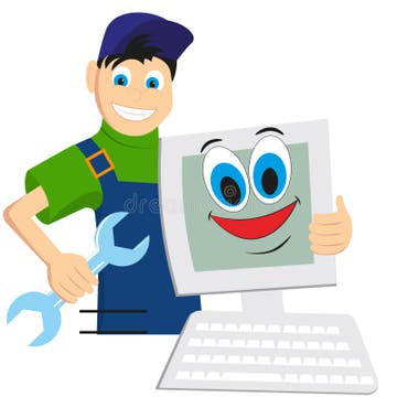 Cartoon Computer Man Repair Stock Illustrations – 1,032 Cartoon ...