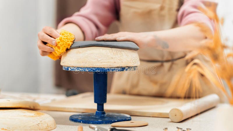 The Master of Sculpting Pottery Working in a Studio Stock Image - Image ...