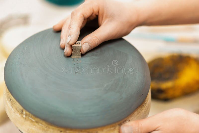 The Master of Sculpting Pottery Working in a Studio Stock Image - Image ...