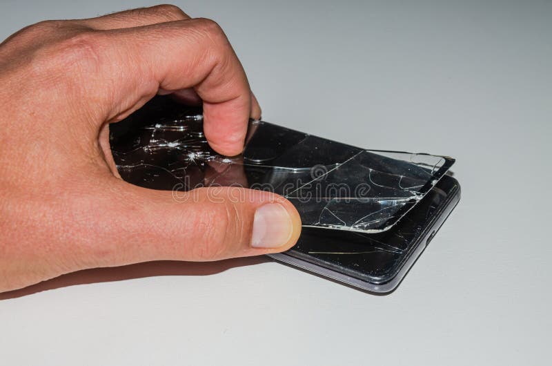 Master Service Center Changes Broken Glass Screen Smartphone Stock ...