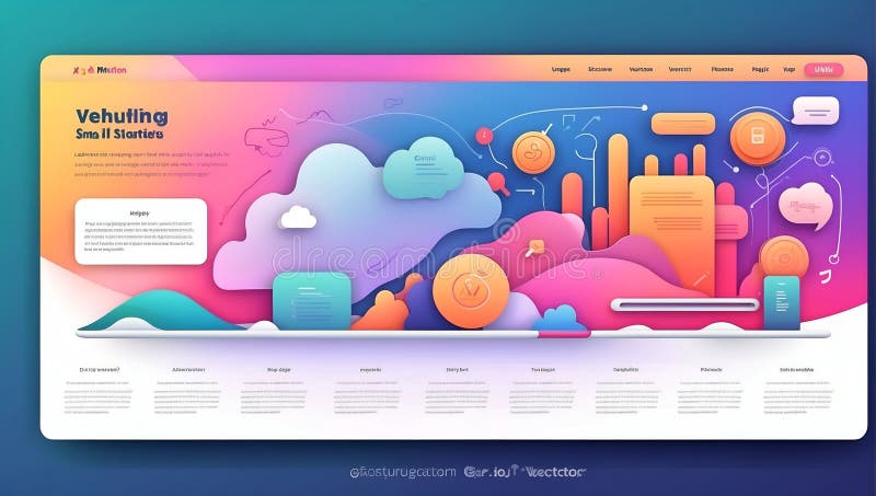 Sculpted Spectrum: Vector UX Landing Mastery. AI Generate Stock ...