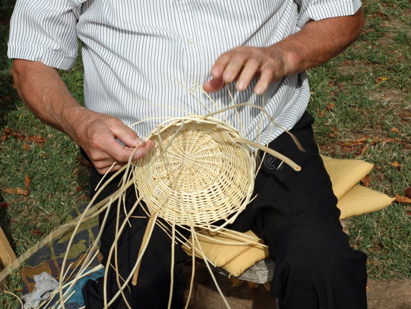 Master of Wicker-work Making Kids Chair Stock Photo - Image of bearded ...