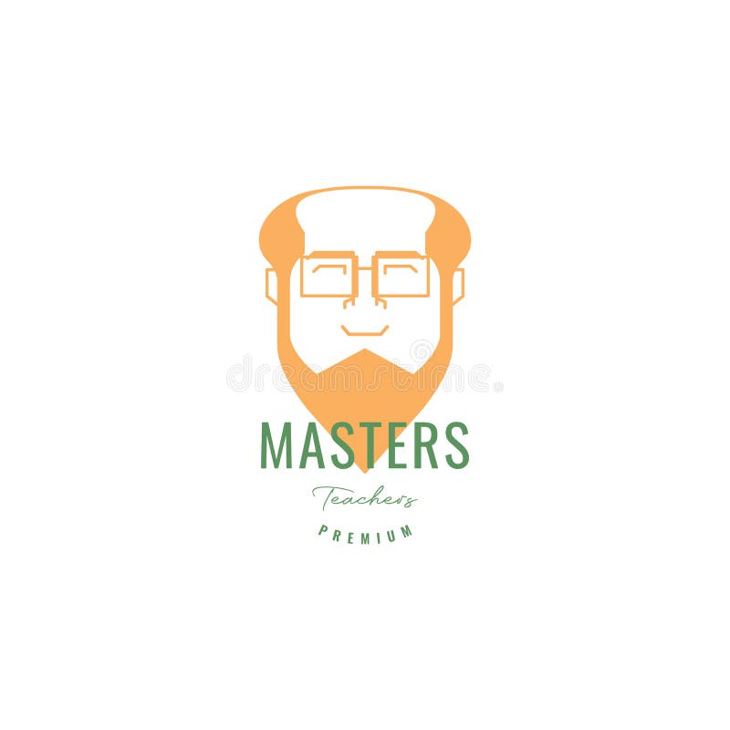 Master Teacher Bearded Sunglasses Logo Design Stock Vector ...