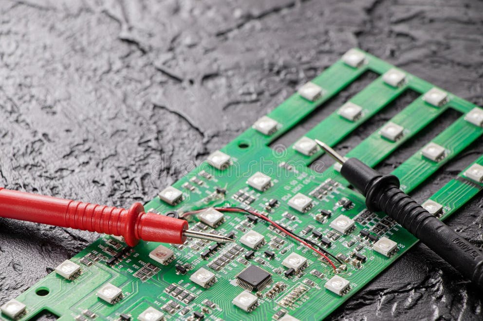 The Master Tests the LEDs on the Microcircuit Using a Multi-meter ...