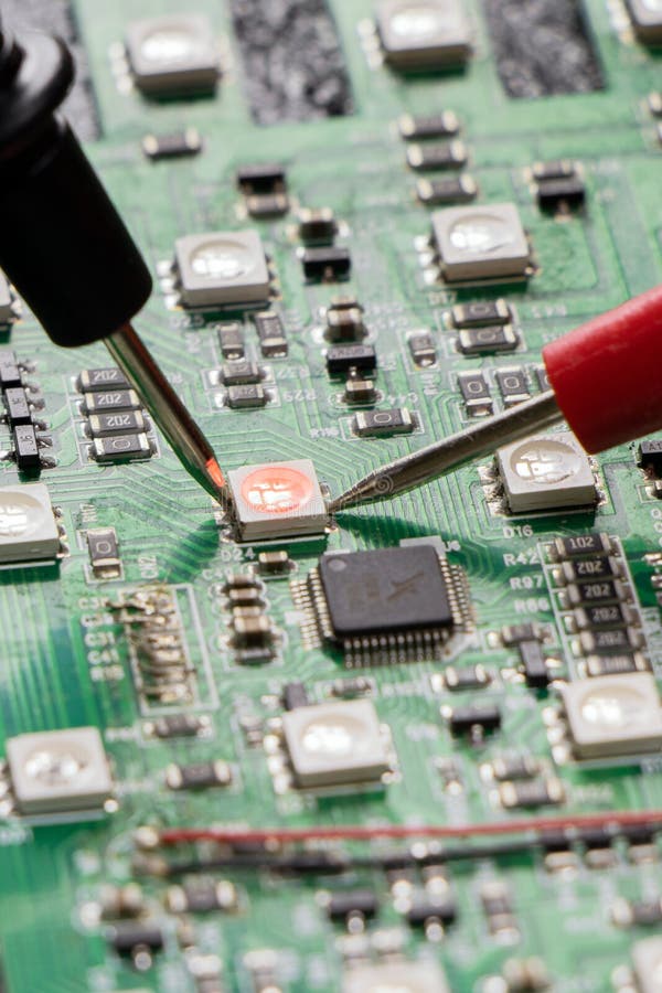 The Master Tests the LEDs on the Microcircuit Using a Multi-meter ...