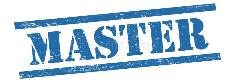 MASTER Text on Blue Grungy Lines Stamp Stock Illustration ...