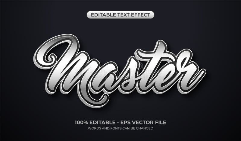 Master Text Effect. Editable 3D White Text Effect Stock Vector - Illustration of customizable ...