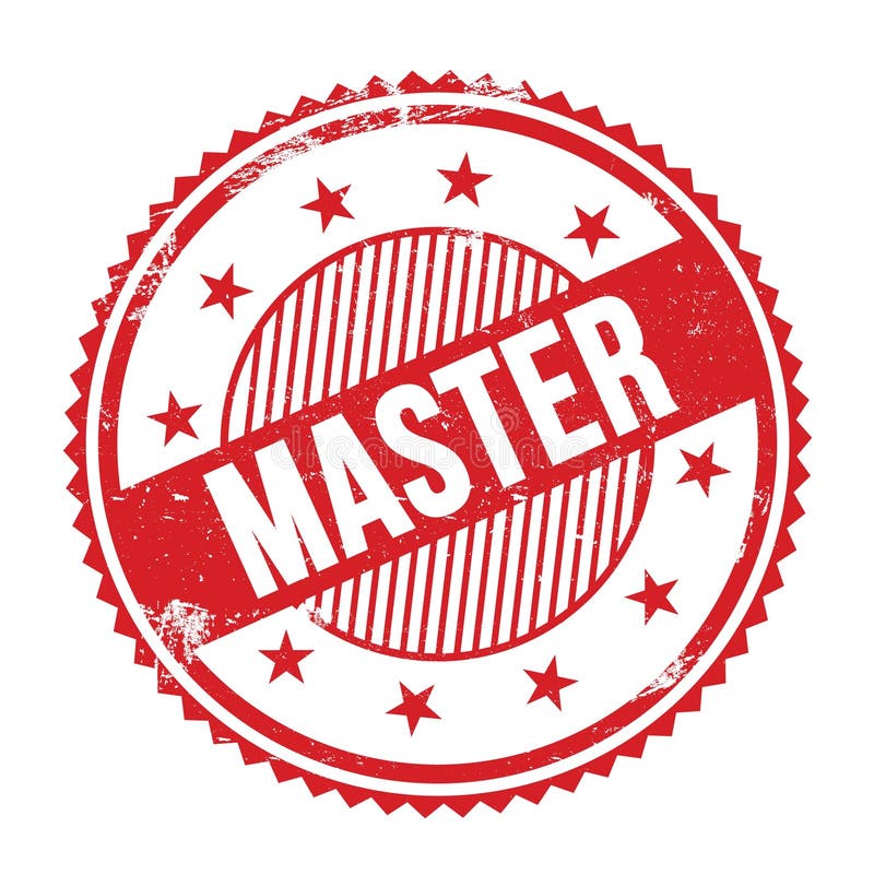 MASTER Text Written on Red Grungy Round Stamp Stock Illustration ...