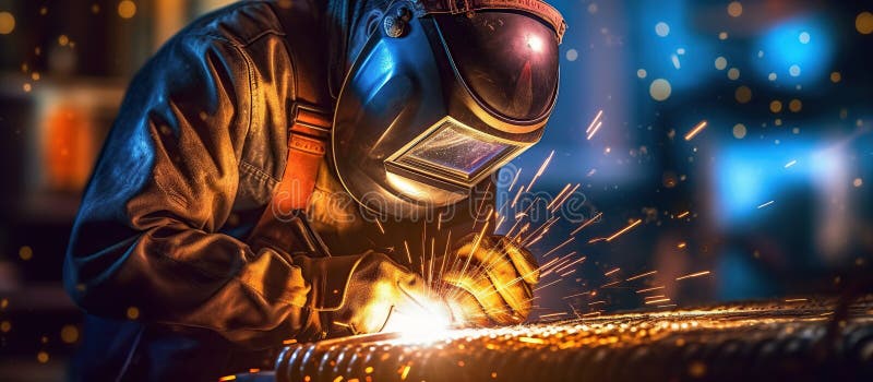 Master Welder, Welding at Industry Stock Photo - Image of fire ...