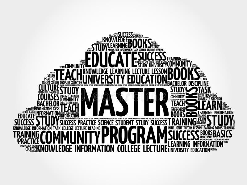 Master word cloud stock illustration. Illustration of concept - 206315717