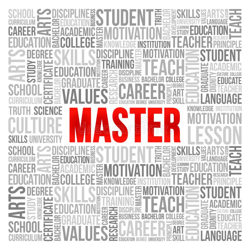 Master Word Cloud Collage, Education Concept Background Stock ...