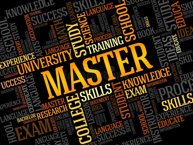 Master word cloud stock illustration. Illustration of institutions ...