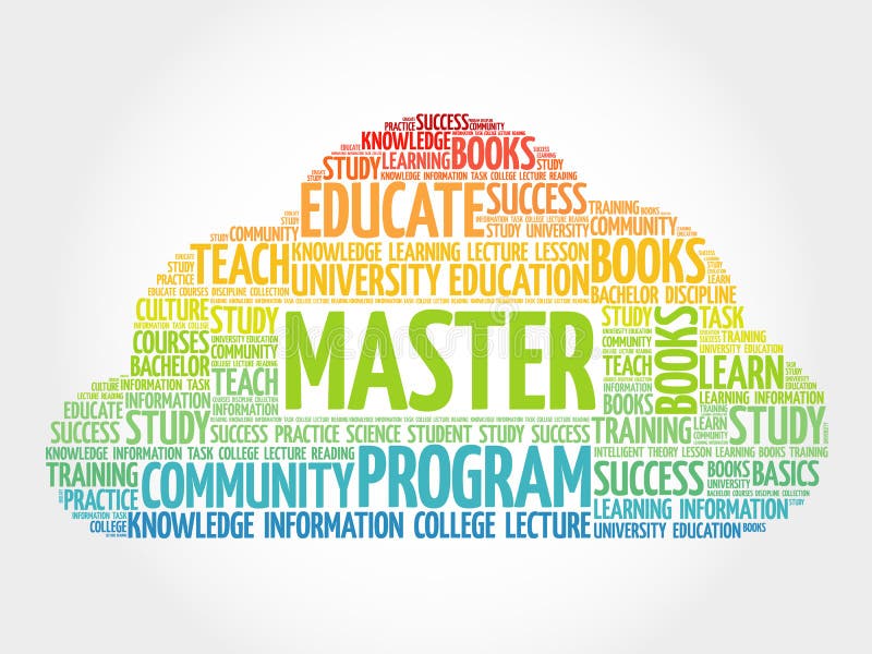 Master word cloud stock illustration. Illustration of degree - 205708818