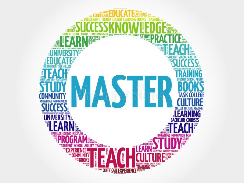 Master word cloud stock illustration. Illustration of graduate - 206378334