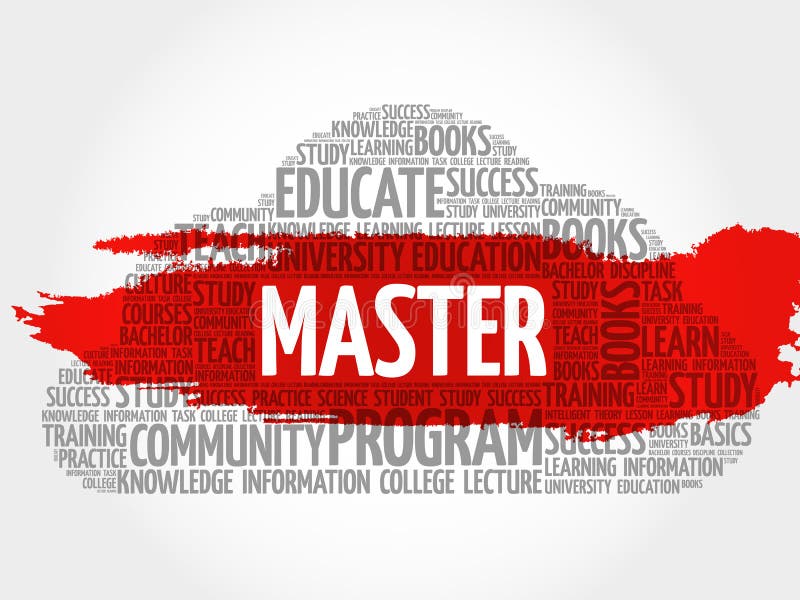 Master word cloud stock illustration. Illustration of arts - 205351262