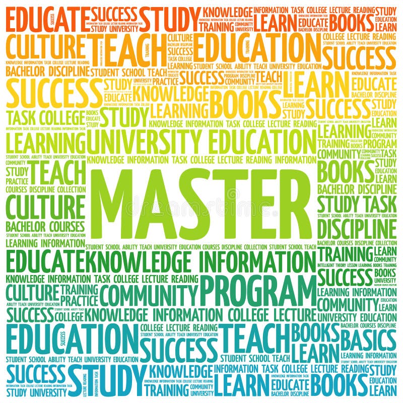Master word cloud stock illustration. Illustration of brilliance ...